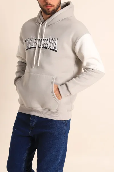 Gri Oversize Baskılı Şardonlu Kapüşonlu Erkek Sweatshirt 230182 ... Gri Oversize Baskılı Şardonlu Kapüşonlu Erkek Sweatshirt 230182 ...