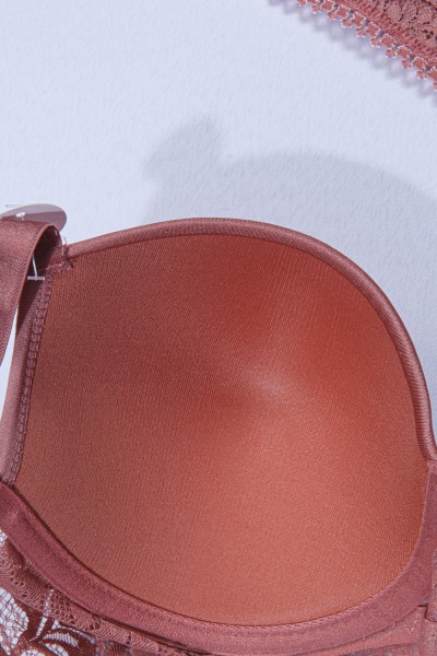 Gül Kurusu Dantelli Desteksiz C Cup Mikro Sütyen Takımı 218252 ...