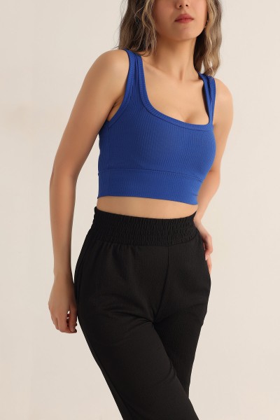 Saks Mavisi Kolsuz Crop Üst 178460 | ModamızBir | Modamizbir.Com Saks Mavisi Kolsuz Crop Üst 178460 | ModamızBir | Modamizbir.Com