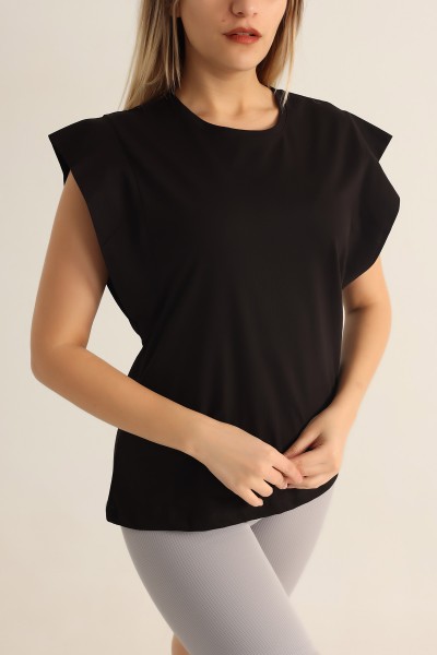 Siyah Yarasa Kol Bayan Tişört 184207 | ModamızBir | Modamizbir.Com