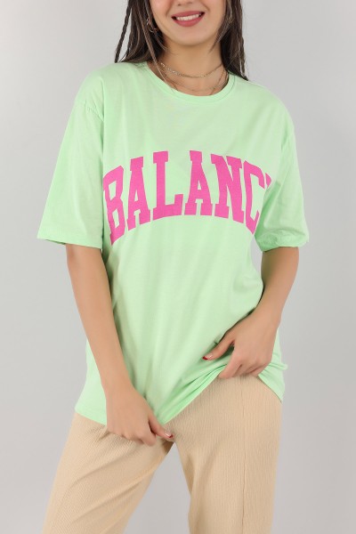 Yeşil Baskılı Bayan Tişört 150565 | ModamızBir | Modamizbir.Com