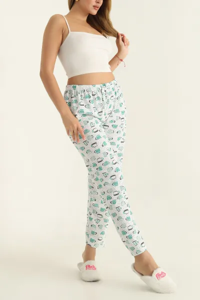 Yeşil Beli Lastikli Süprem Pijama Altı 304167