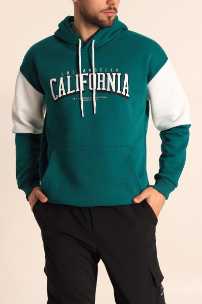 Yeşil Oversize Baskılı Şardonlu Kapüşonlu Erkek Sweatshirt 219295 ... Yeşil Oversize Baskılı Şardonlu Kapüşonlu Erkek Sweatshirt 219295 ...